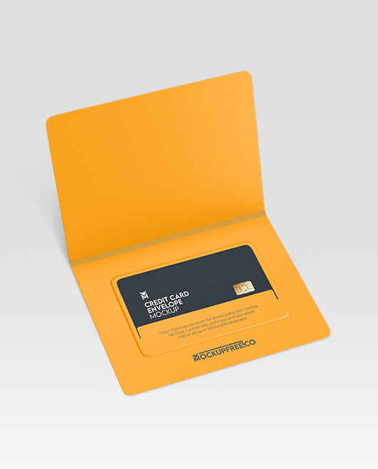Credit Card Envelope Front Mockup PSD Set for Photoshop