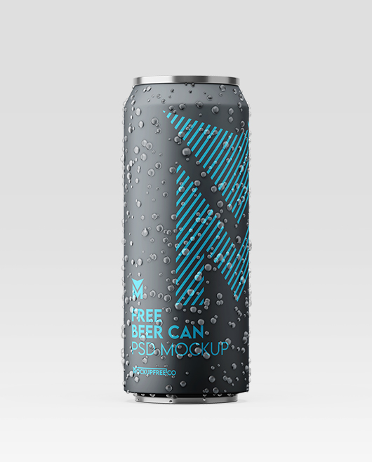 Free Beer Can PSD Mockups Set Template for Photoshop
