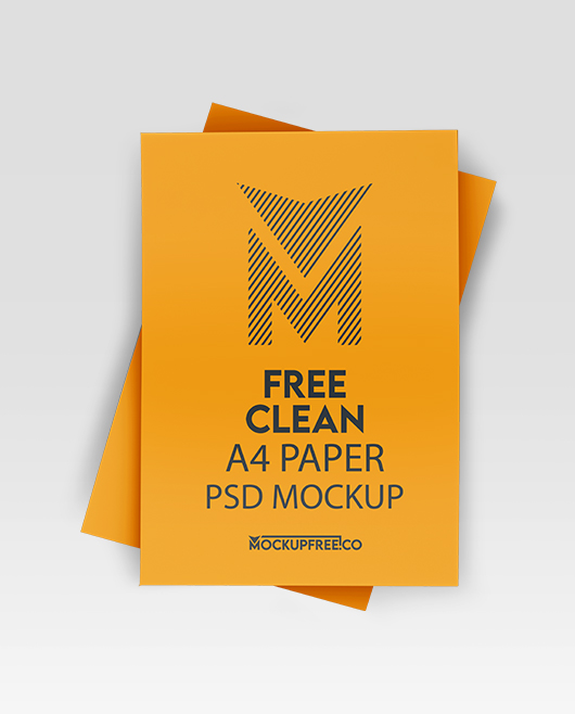Free Clean A4 Paper PSD Mockup Set for Photoshop