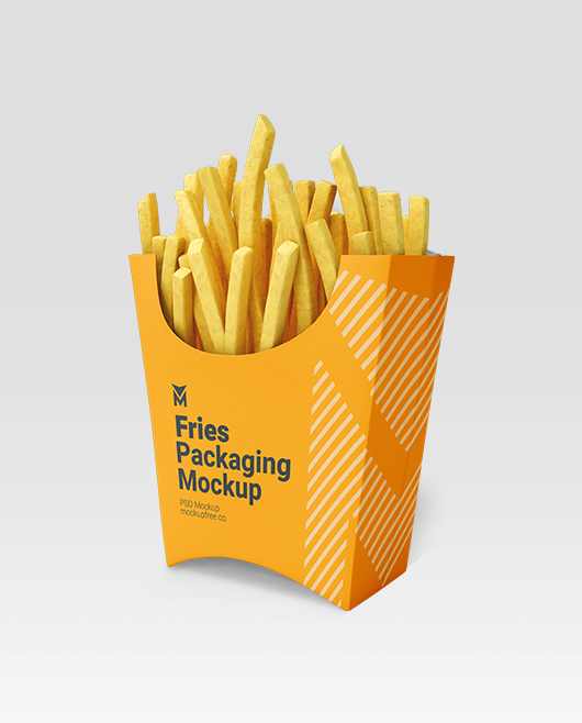 Free French Fries Packaging Mockup Set in PSD for Photoshop