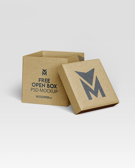 Free Open Box Mockup PSD Template Set for Photoshop