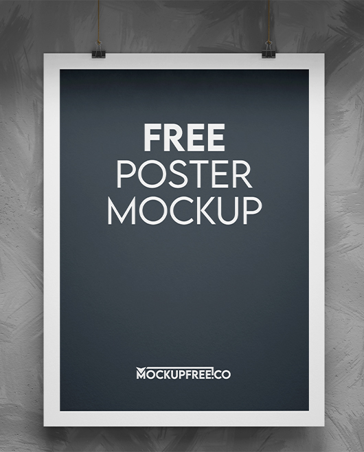 Free Poster Mock-Up PSD Template Set for Photoshop