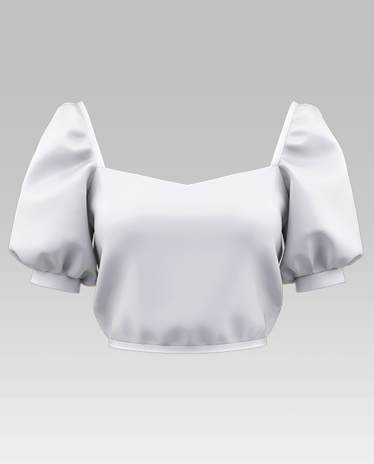 Free Puff Sleeve Top PSD Mockup - Mockupfree.co