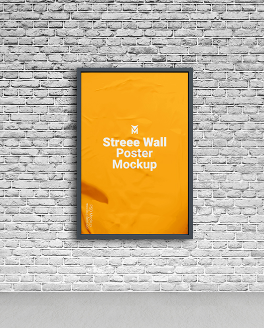 Free Street Wall Poster PSD Mockup for Photoshop