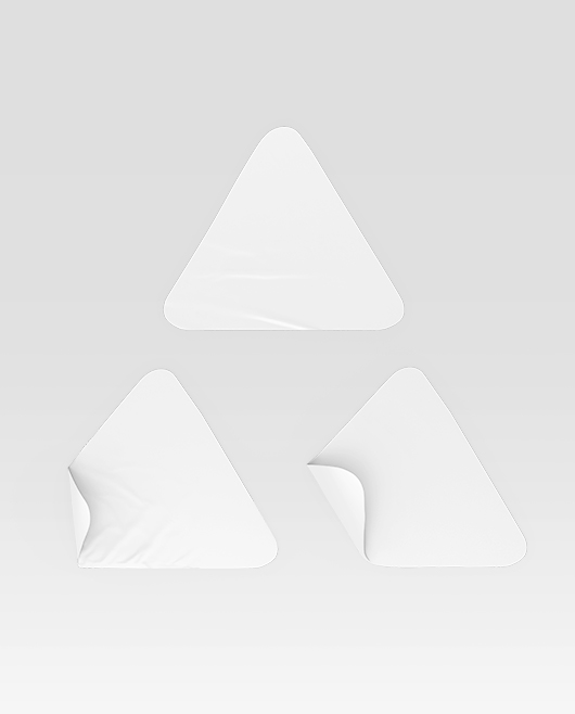 Free Triangle Stickers Mockup Set in PSD for Photoshop