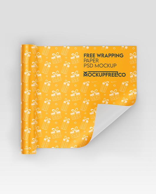 Free Wrapping Paper PSD Mockup Set for Photoshop