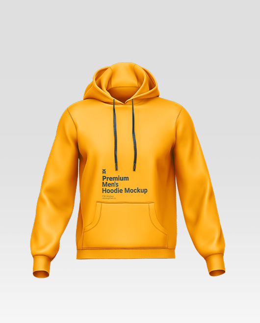 Men's Hoodie Mockup Template Set in PSD Format