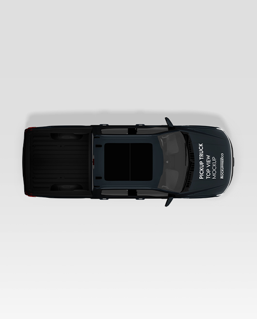 Pickup Truck Top View Mockup PSD for Photoshop