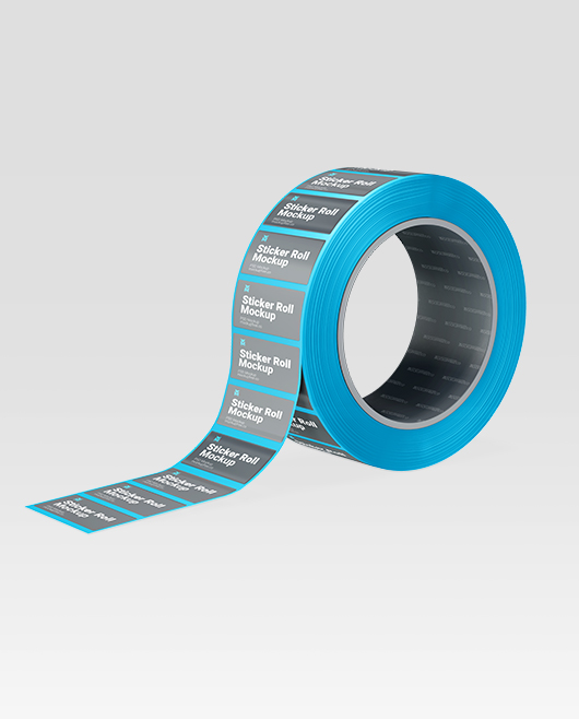 Sticker Roll Mockup Templates Set in PSD Format